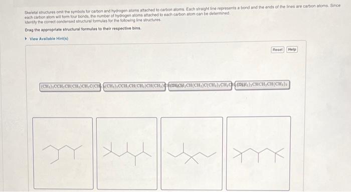 Skeletal structures omit the symbols for carbon and | Chegg.com