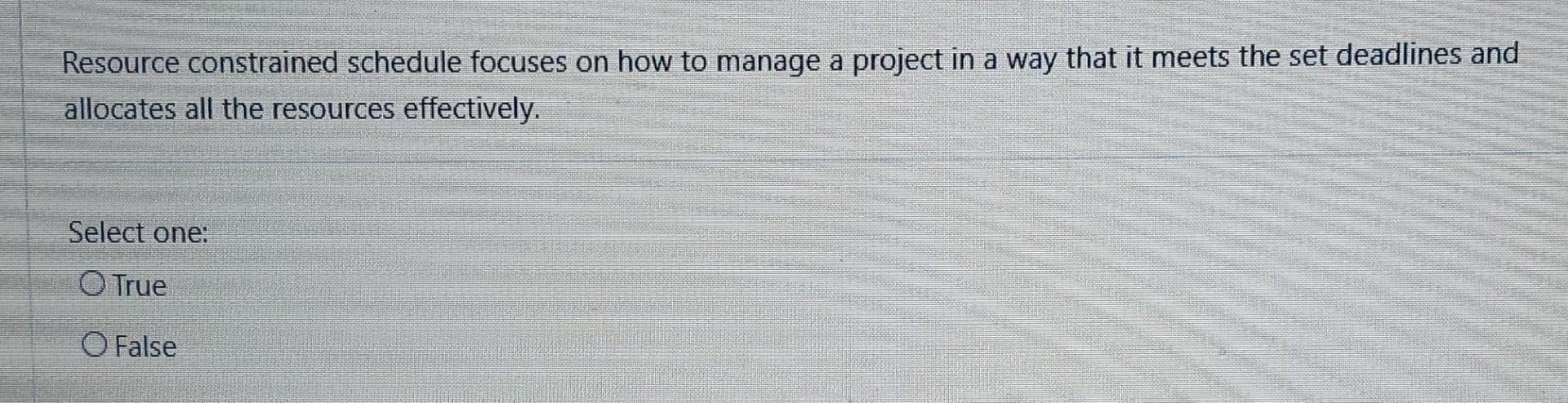 Solved Resource constrained schedule focuses on how to | Chegg.com