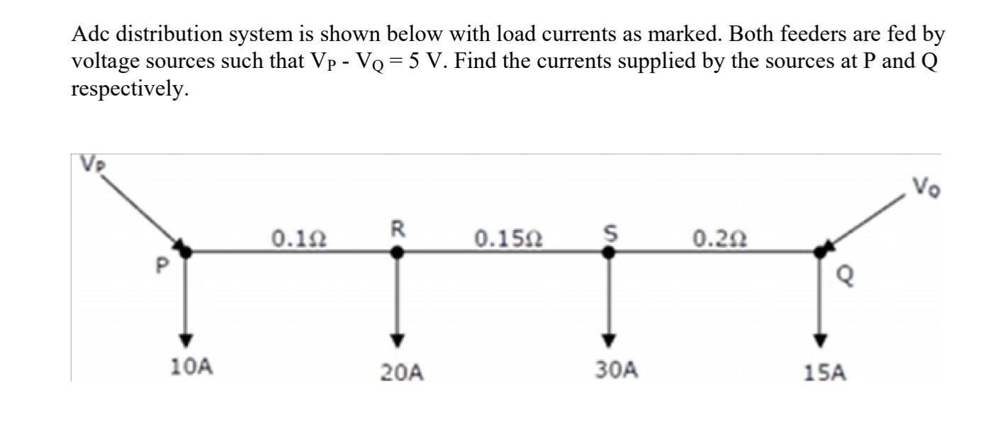 Solved Adc distribution system is shown below with load | Chegg.com