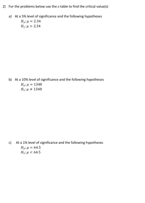 Solved 1) Given the statements below, construct the null and | Chegg.com