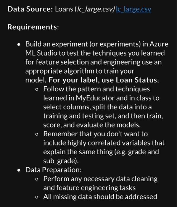 Solved equirements: - Build an experiment (or experiments) | Chegg.com