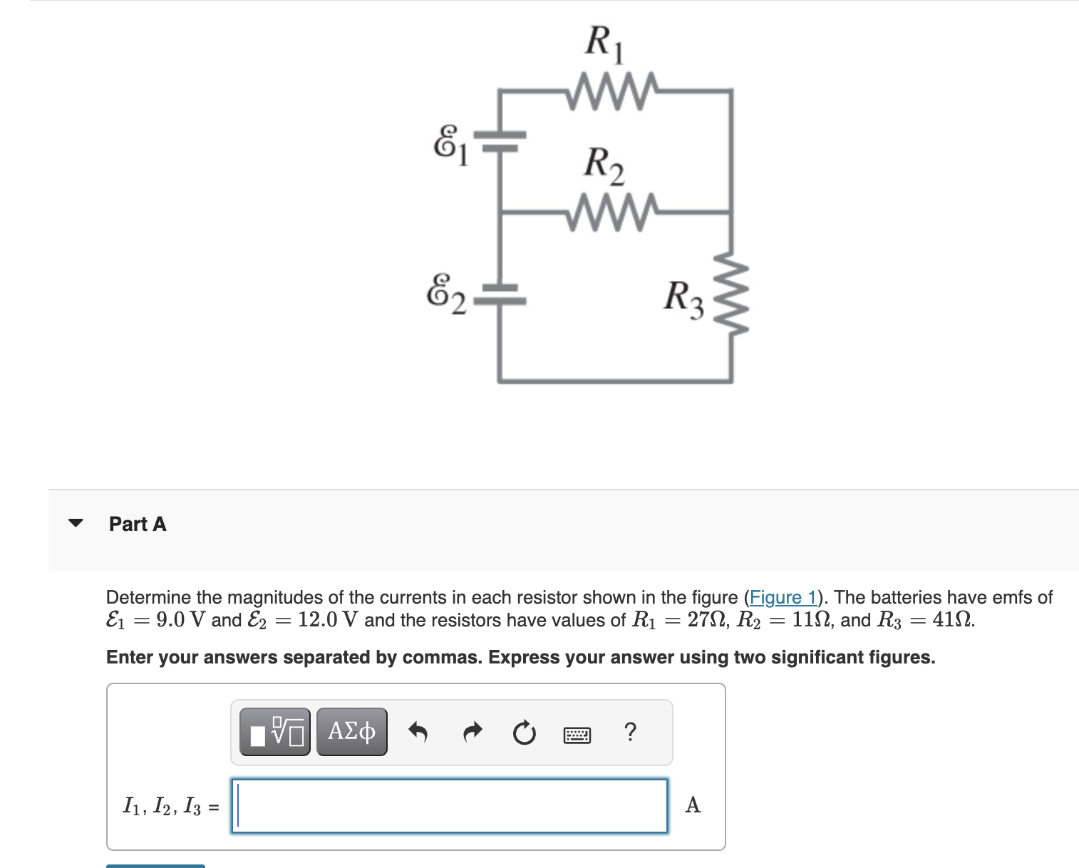 Solved Part ADetermine the magnitudes of the currents in | Chegg.com