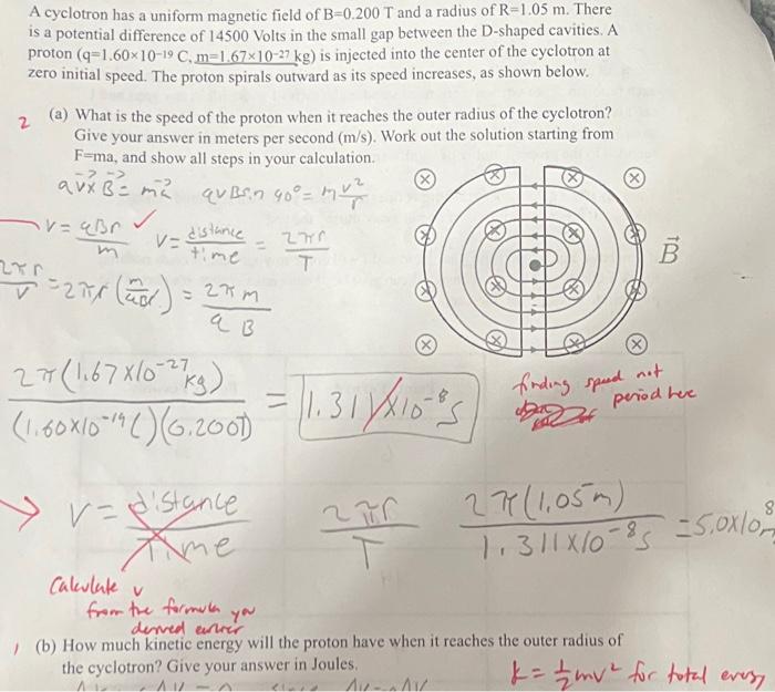 Solved A cyclotron has a uniform magnetic field of B=0.200 T | Chegg.com