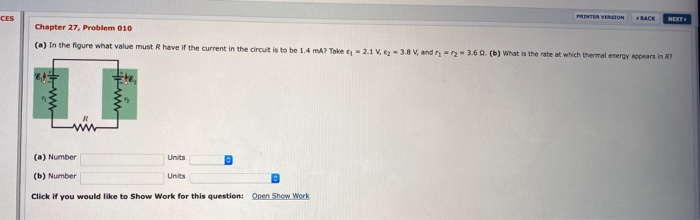 Solved CES PRINTER VERSION BACK NEXT Chapter 27, Problem 010 | Chegg.com