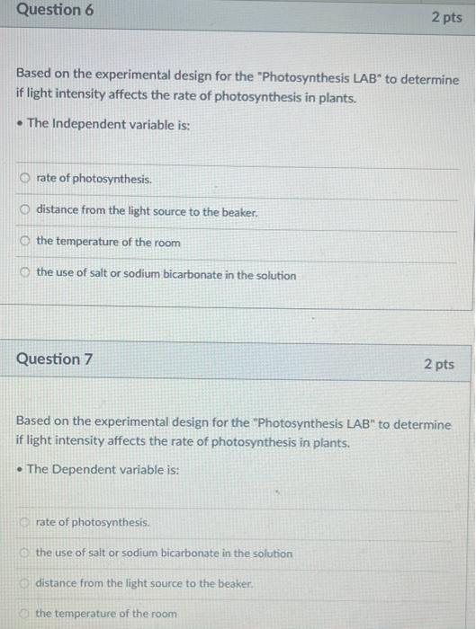 Solved Based on the experimental design for the | Chegg.com