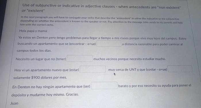 Use of subjunctive or indicative in adjective clauses | Chegg.com