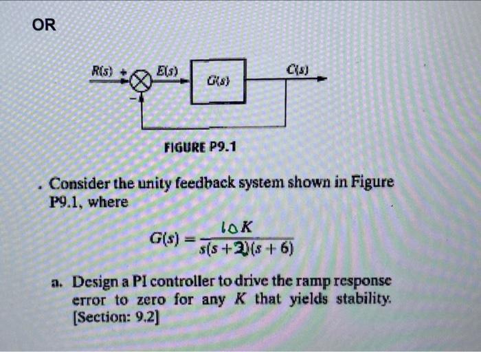 Solved OR Ris) Els) Cs) GS) FIGURE P9.1 Consider the unity | Chegg.com