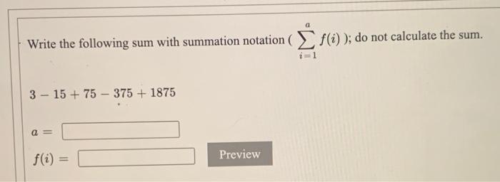 Solved Write the following sum with summation notation | Chegg.com