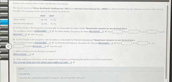 Solved Analyze and compare Hilton Hotels and Marriott | Chegg.com