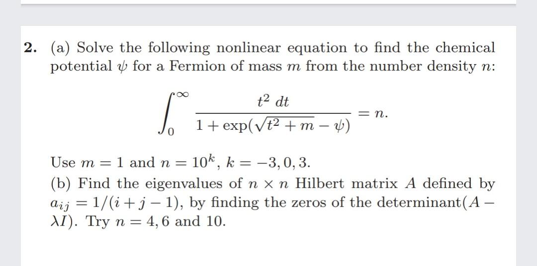 numerical methods non linear algebraic equations | Chegg.com