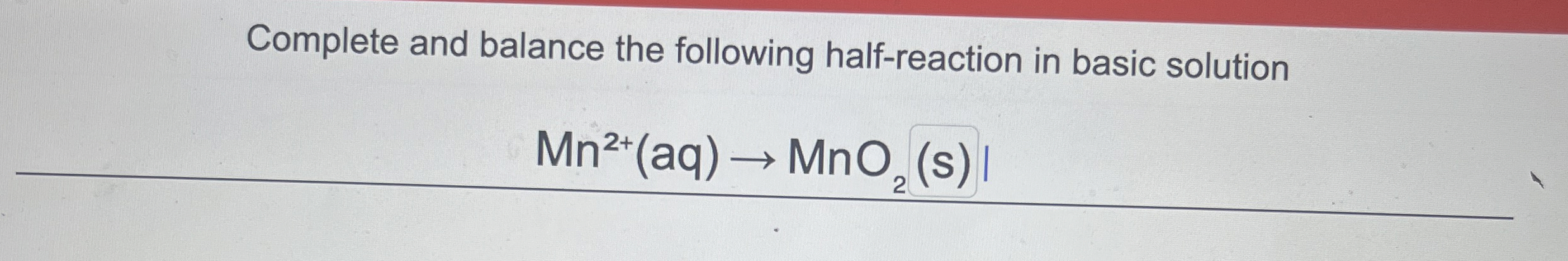 Solved Complete and balance the following half-reaction in | Chegg.com