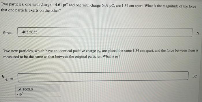 Solved Two particles, one with charge −4.61μC and one with | Chegg.com