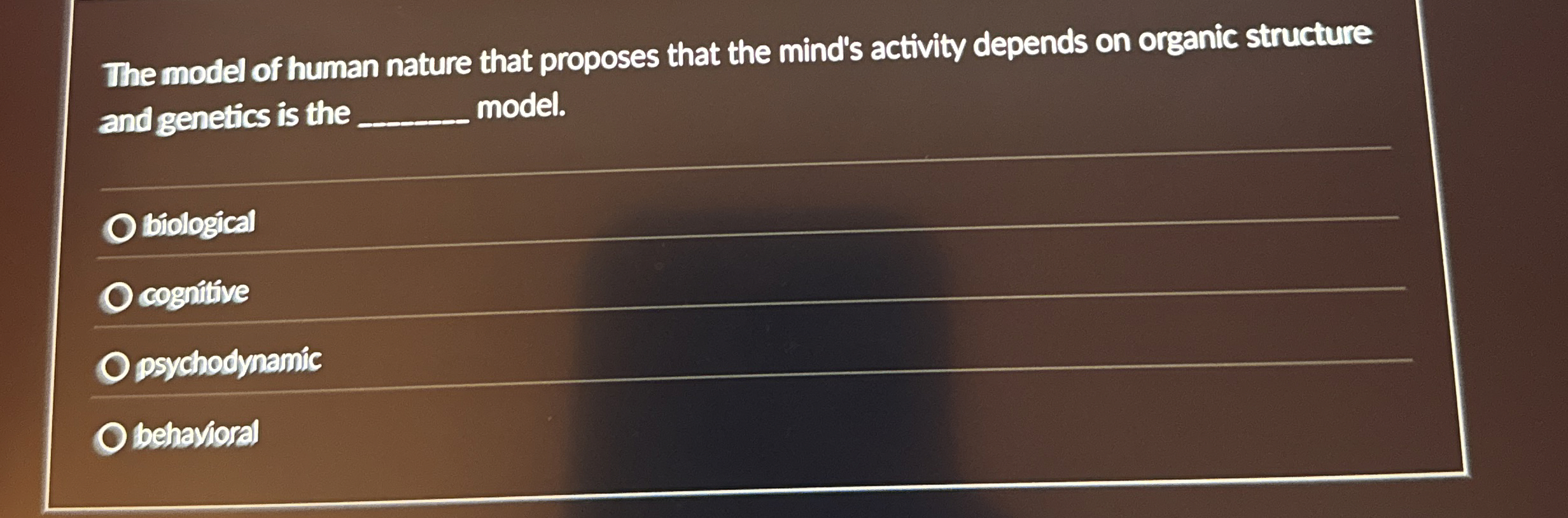 Solved The model of human nature that proposes that the | Chegg.com