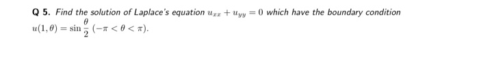 Solved Find the solution of Laplace’s equation uxx + uyy = 0 | Chegg.com