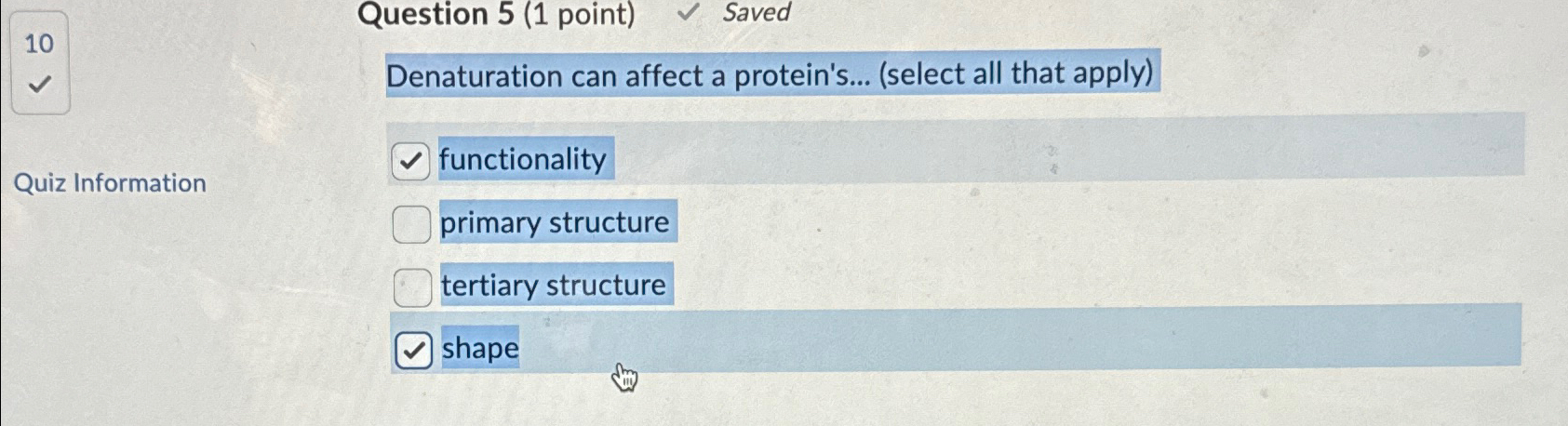 Solved Denaturation Can Affect A Protein