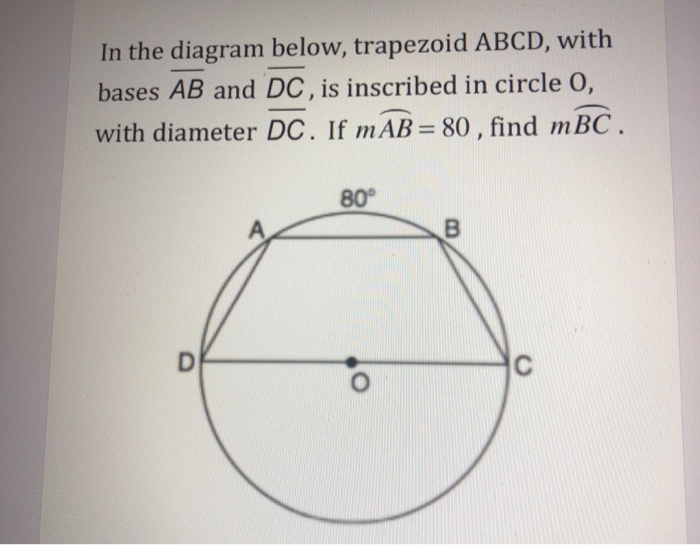 Solved In the diagram below, trapezoid ABCD, with bases AB | Chegg.com