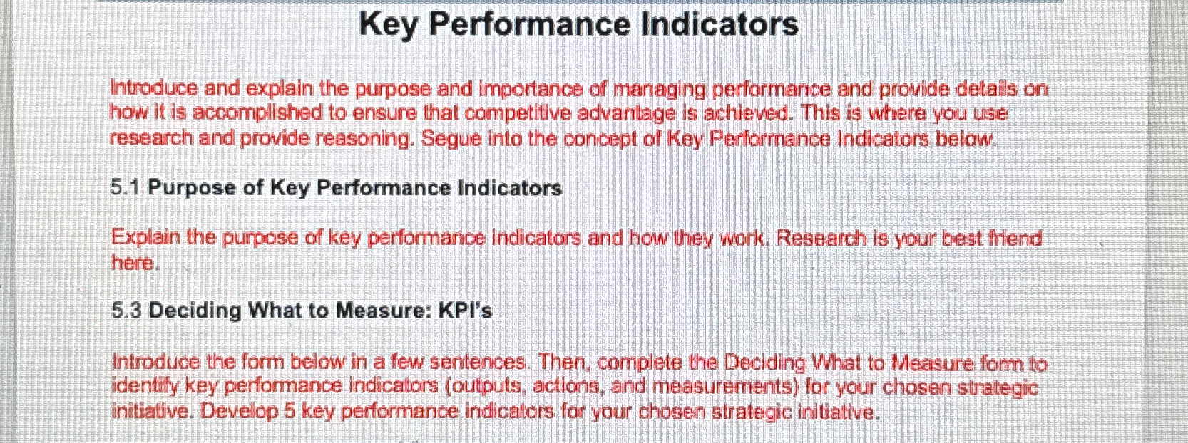 Solved Key Performance IndicatorsIntroduce and explain the | Chegg.com