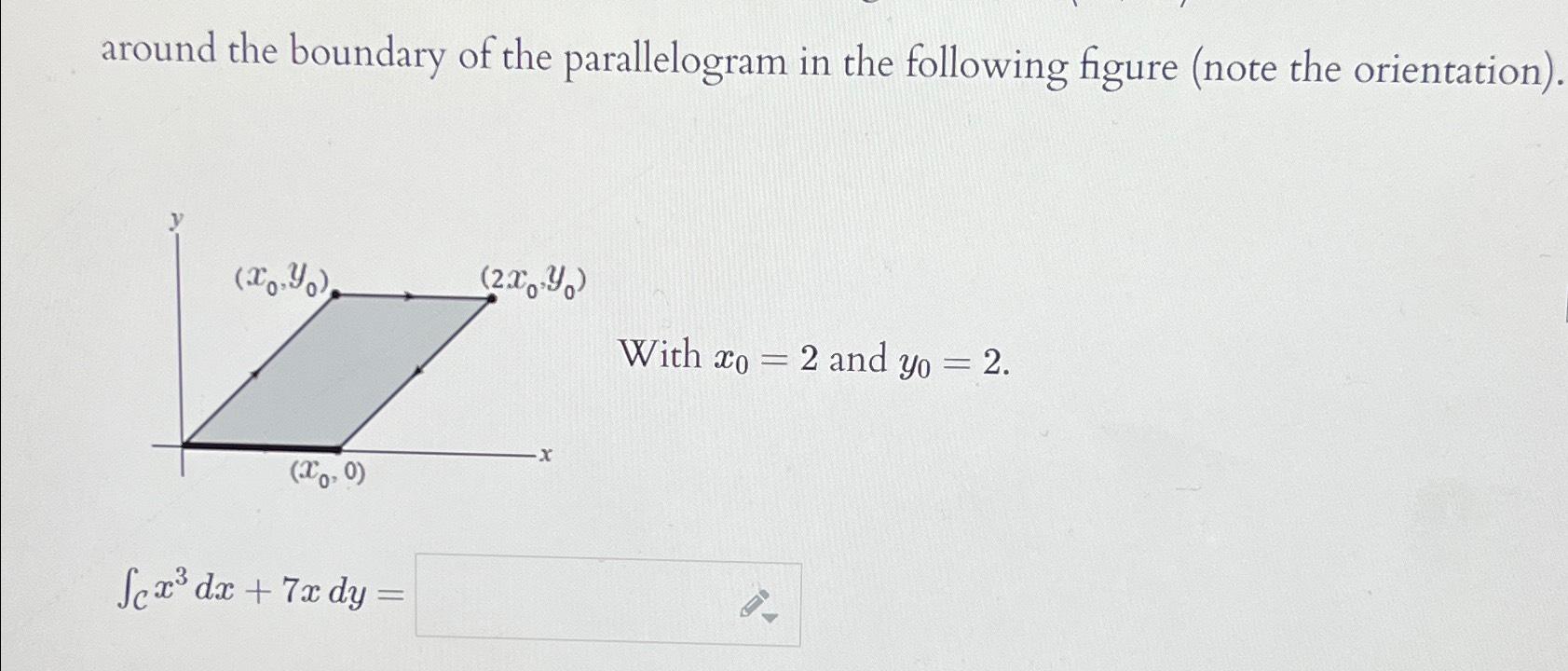 Solved around the boundary of the parallelogram in the | Chegg.com