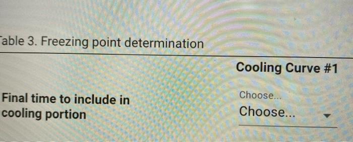 Solved able 3. Freezing point determination | Chegg.com