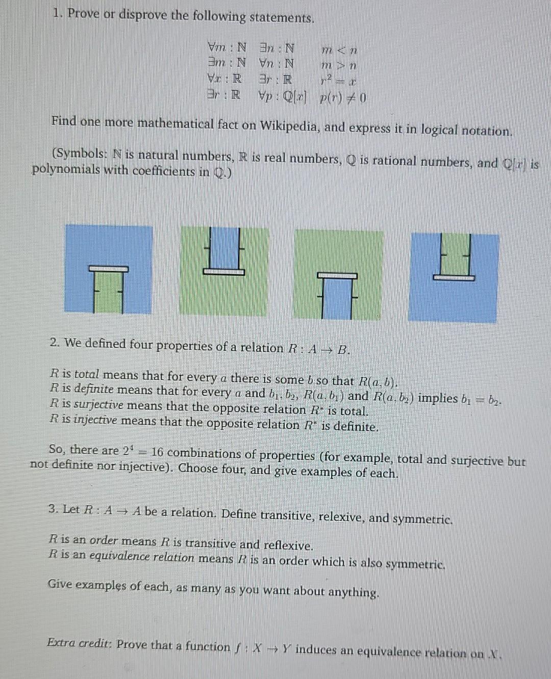 Solved 1. Prove or disprove the following statements. Vm:N | Chegg.com