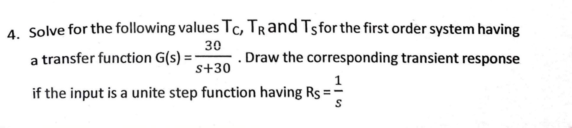 Solved Solve for the following values TC,TR ﻿and TS ﻿for the | Chegg.com