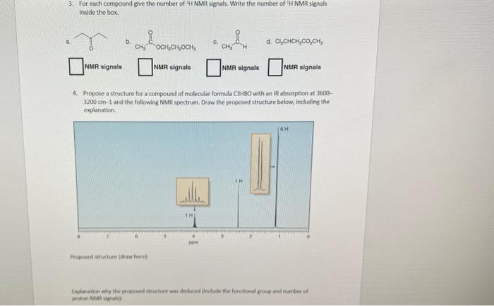 Solved 3. For each compound give the number of H HMR | Chegg.com