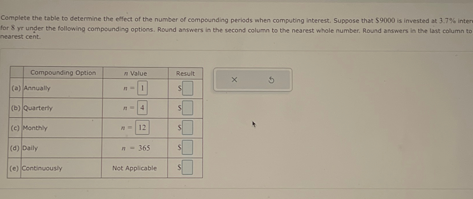 Solved Complete the table to determine the effect of the | Chegg.com