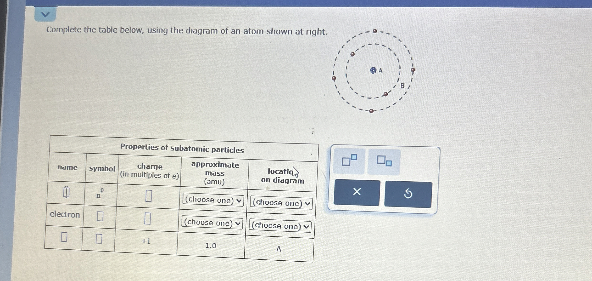 Solved Complete the table below, using the diagram of an | Chegg.com