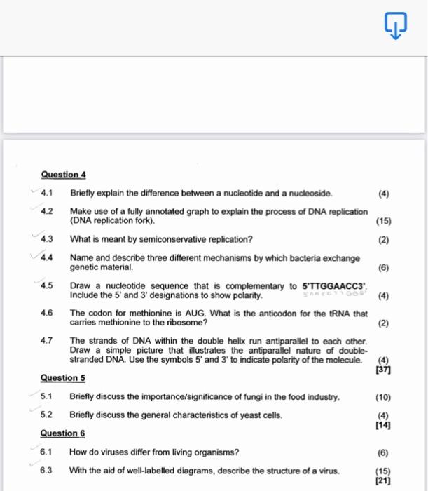 Solved Question 4 4.1 Briefly explain the difference between | Chegg.com