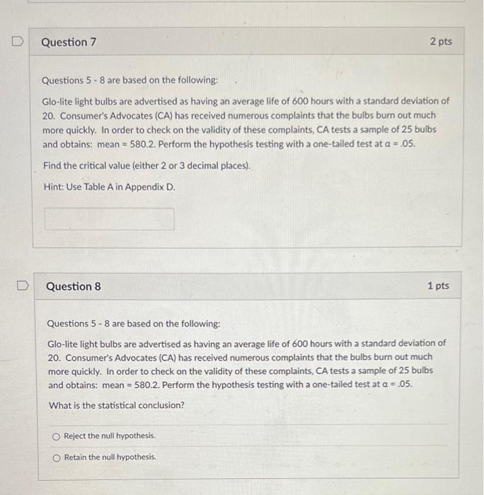 Solved Questions 5 - 8 are based on the following: Glo-lite | Chegg.com