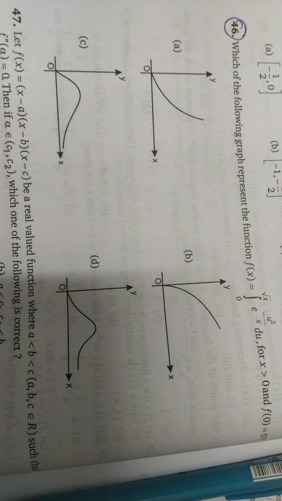 Solved (a) -12,0(b) -1,-1246. ﻿Which of the following graph | Chegg.com