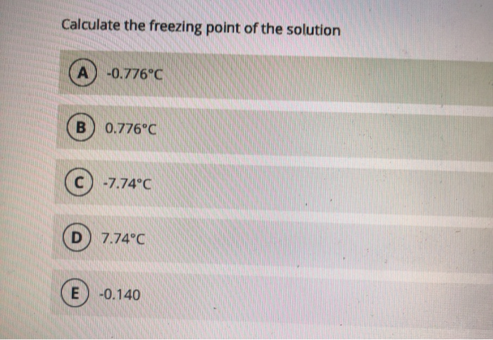 Solved Calculate the freezing point of the solution А | Chegg.com