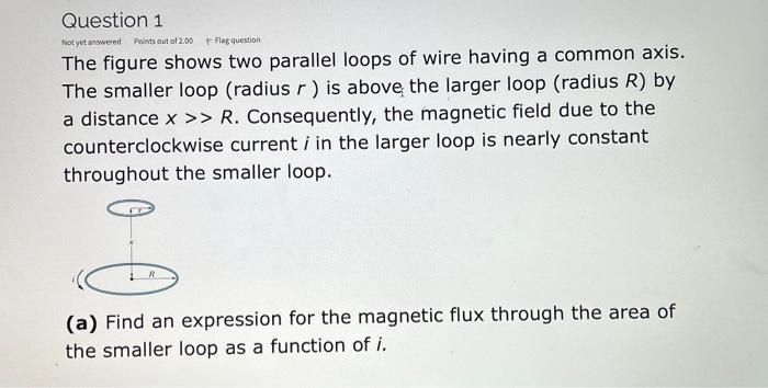 Solved The figure shows two parallel loops of wire having a | Chegg.com