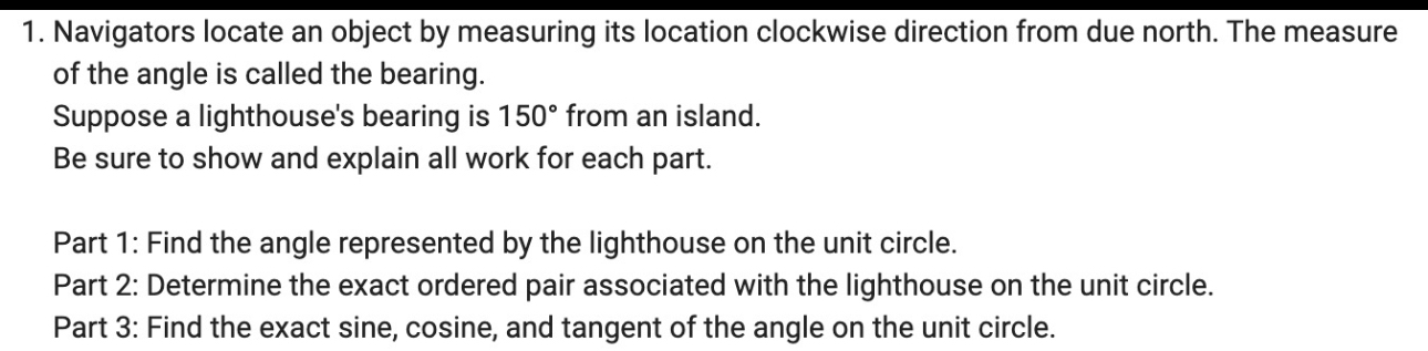 Solved Navigators locate an object by measuring its location | Chegg.com