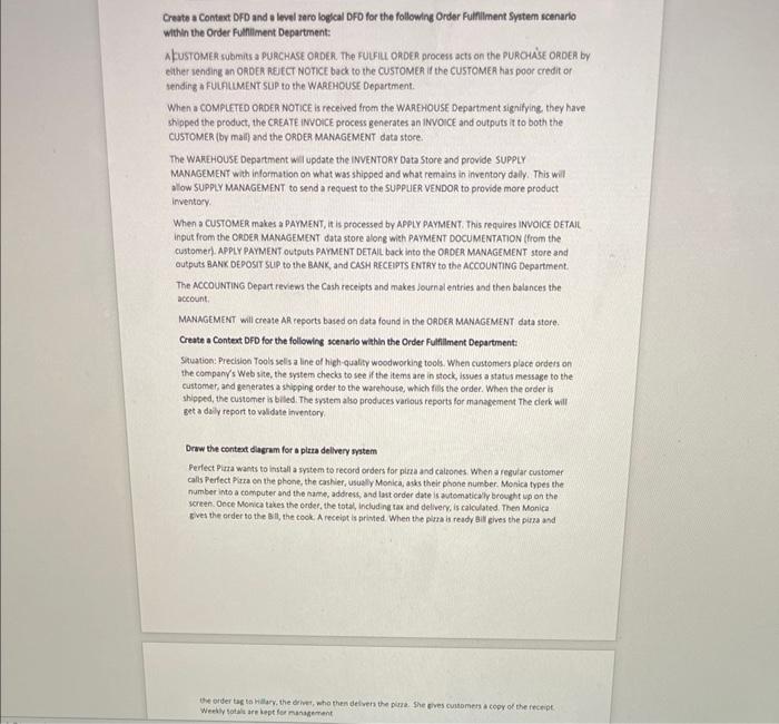 Solved Create a Context DFD and a level zaro logical DFo for | Chegg.com