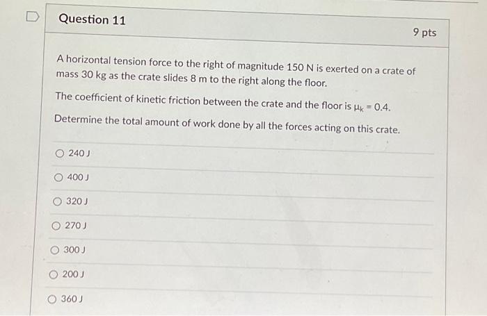 Solved A horizontal tension force to the right of magnitude | Chegg.com