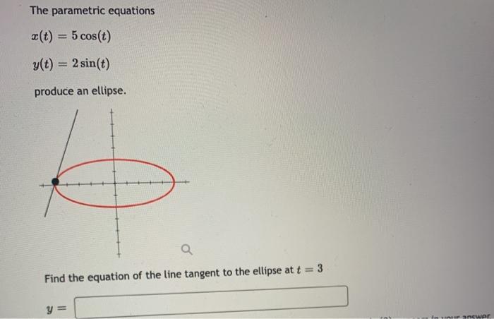 Solved the parametric equations below produce an ellipse. | Chegg.com
