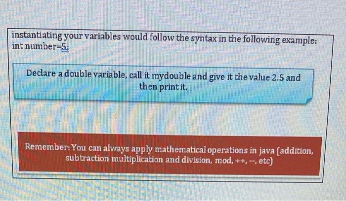 Solved 3- Declaring, instantiating and using local variables | Chegg.com