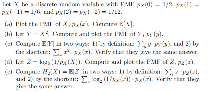 Solved = Let X be a discrete random variable with PMF px(0) | Chegg.com
