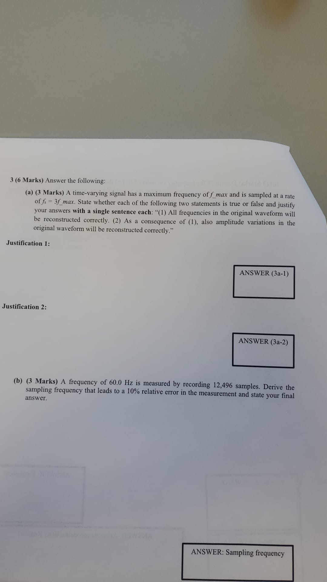 Solved 3 (6 ﻿Marks) ﻿Answer the following:(a) (3 ﻿Marks) ﻿A | Chegg.com