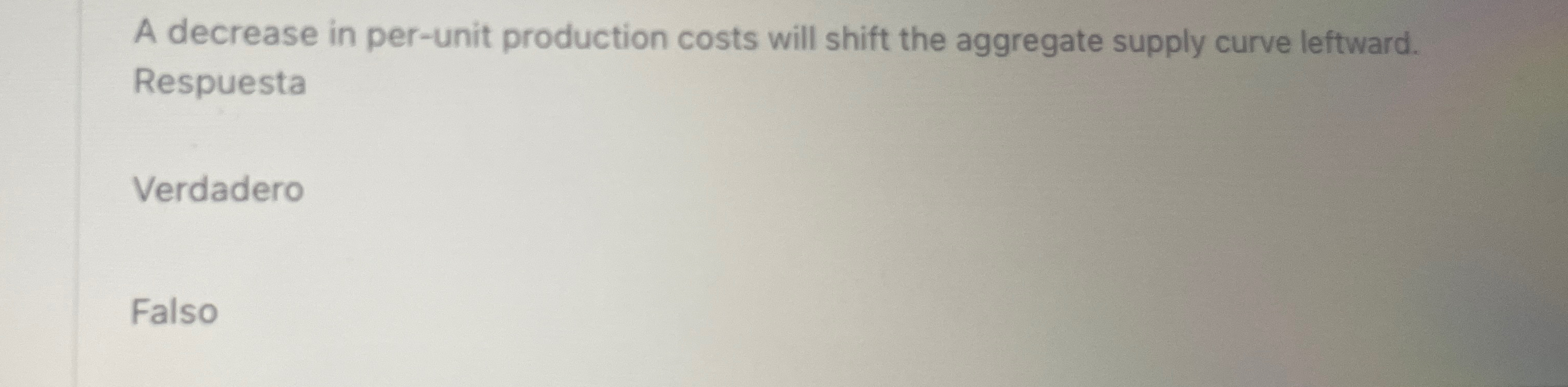 Solved A decrease in per-unit production costs will shift | Chegg.com