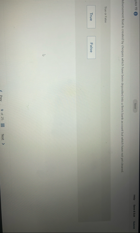 Solved pter 19(i)EHelpSove 8 ﻿ExitSubenitIsbursement float | Chegg.com