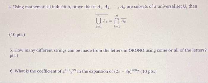Solved 4. Using mathematical induction, prove that if | Chegg.com