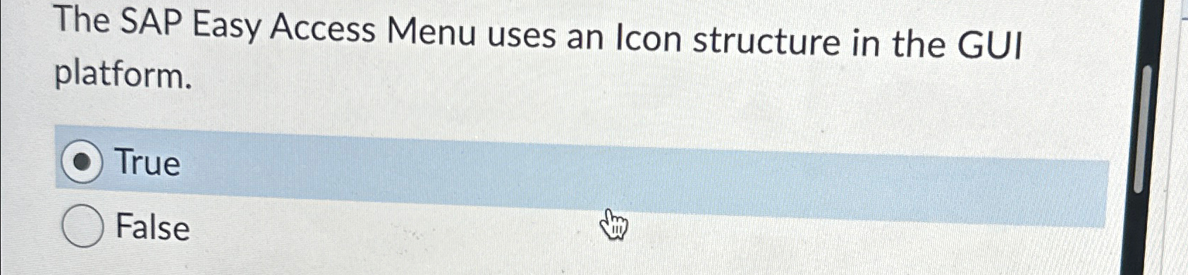 Solved The SAP Easy Access Menu uses an Icon structure in | Chegg.com