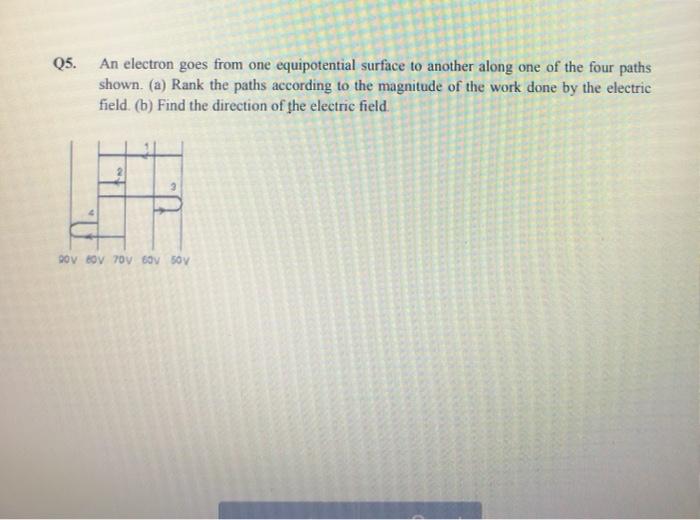 Solved Q5 An Electron Goes From One Equipotential Surface