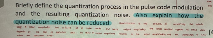 Solved Briefly define the quantization process in the pulse | Chegg.com