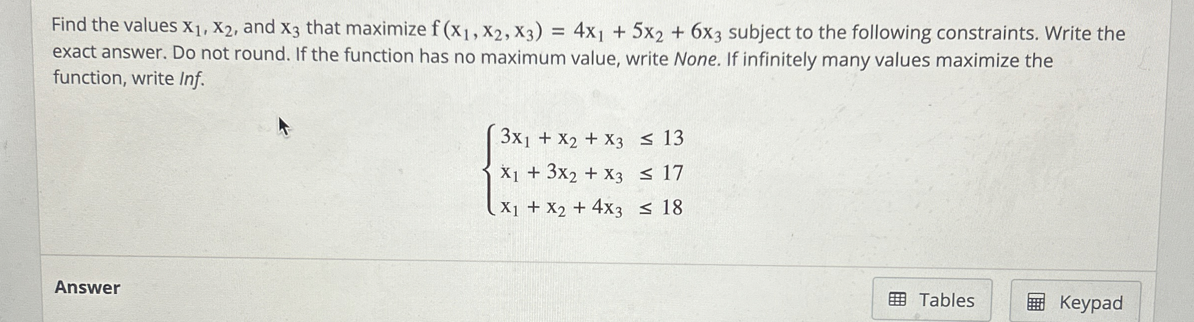Solved Find the values x1,x2, ﻿and x3 ﻿that maximize | Chegg.com