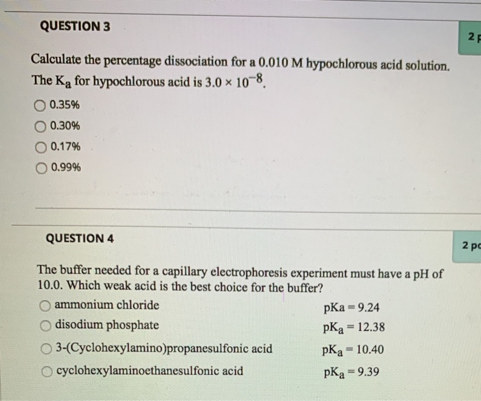 Solved QUESTION 3 2 27 Calculate the percentage dissociation | Chegg.com