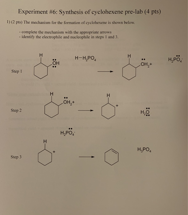 Solved Experiment #6: Synthesis of cyclohexene pre-lab (4 | Chegg.com