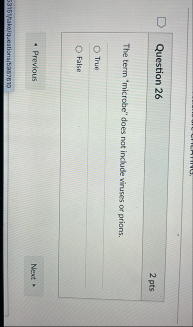 Solved Question 262 ﻿ptsThe term "microbe" does not include | Chegg.com